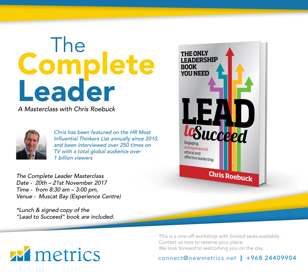 [20-21 November 2017] The Complete Leader MasterclassNew Metrics